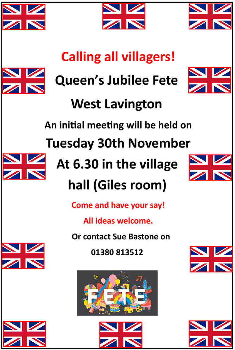 Queen’s Jubilee Fete Planning Meeting – West Lavington Parish Council